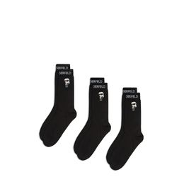 K by KARL LAGERFELD Karl Lagerfeld Socken 'Ikon' Herren Größe 43/46 hellbeige / schwarz / weiß