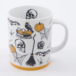 Weiße Tasse mit Halloween-Motiv 10x12cm