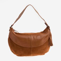 SPIKES & SPARROW Braune Schultertasche aus Leder
