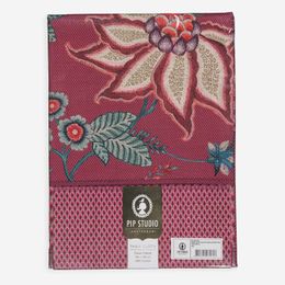 PIP Studio Dunkelrosafarbene Tischdecke mit Blumenmotiv 100x100cm