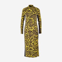 Gelbes Sport-Maxikleid mit Animalprint