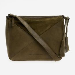 SPIKES & SPARROW Grüne Schultertasche aus Leder