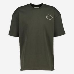 Dunkelgrünes T-Shirt aus Sweatstoff
