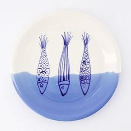Hellblau-cremefarbener Teller 21cm