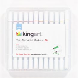 King Art 36er-Pack mehrfarbige Twin-Tip Kunstmarker