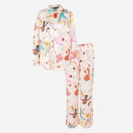 Cremefarbener Pyjama im Weihnachtsdesign