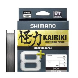 Shimano Kairiki 8+ 300m 0.315mm 39,9kg Steel Grey Geflochtene Angelschnur