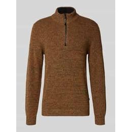 Camel Active Slim Fit Troyer mit Reißverschluss Modell 'Mouline'