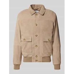 Profuomo Bomberjacke mit Umlegekragen und Pattentaschen