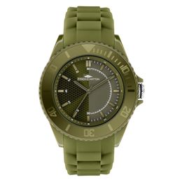 Quarzuhr Fynch-Hatton, grün, Armbanduhren, Herren, Armbanduhr, Herrenuhr, Silikonarmband, analog