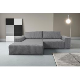 Ecksofa WERK2 "Rio, elegant & bequem, Breite 262 cm, L-Form", grau, B:262cm H:83cm T:188cm, 90% Polyester, 10% Nylon, Sofas, Ecksofa, Puristisches Design mit maximalem Komfort