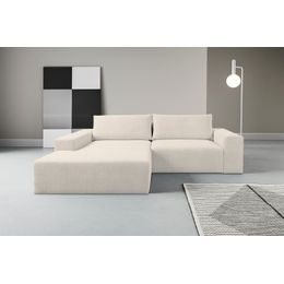Ecksofa WERK2, B:262cm H:83cm T:188cmnatur, 100% Polyester, Wohnzimmer, Sofas, "Rio, elegant & bequem, Breite 262 cm, L-Form", Puristisches Design