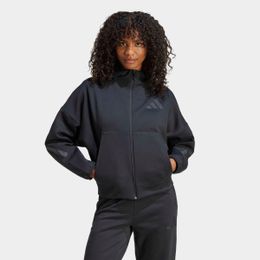 Kapuzensweatshirt adidas Sportswear "W Z.N.E. FZ", Damen, Gr. XL, schwarz, Obermaterial: 57% Polyester, 43% Baumwolle, Sweatshirts