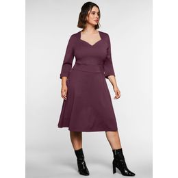 sheego by Joe Browns Damen Cocktailkleid mit Taillenband, burgund, Gr&ouml;&szlig;e 44