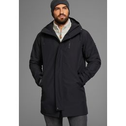 Funktionsparka Polarino "Nordgren", Herren, Gr. 46, schwarz, Web, Obermaterial: 100% Polyester. Futter: 100% Polyester. Wattierung: 100% Polyester, Sportlich, verstellbar mit Druckknopf, Jacken, atmungsaktiv, wasserdicht, winddicht, mit gefütterter Kapuze