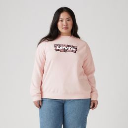 LEVI'S® PLUS Sweatshirt LEVI'S PLUS "PL GR EVERYDAY CREW", Damen, Gr. 4XL (58/62), rosa (lse rose fill plus p), Sweatware, Obermaterial: 58% Baumwolle, 42% Polyester, bedruckt, regular fit normal, Rundhals, Rippbündchen, Sweatshirts