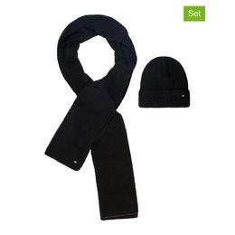 NO EXCESS 2tlg. Set: Mütze und Schal in Schwarz - 44% | Herren-schals-tuecher