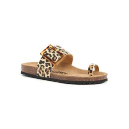billowy Leder-Zehentrenner in Beige/ Hellbraun - 57% | Gr&ouml;&szlig;e 39 | Damen-sandalen