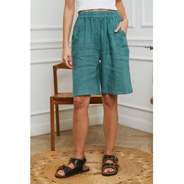 Jos&eacute;fine Leinen-Bermudas "Alafolie" in Petrol - 62% | Gr&ouml;&szlig;e M | Shorts