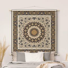 Wandteppich Klassisches Persermuster Schwarz Beige