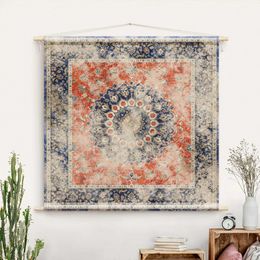 Wandteppich Klassisches Persermuster Blau Rot Vintage