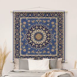 Wandteppich Klassisches Persermuster Blau Beige