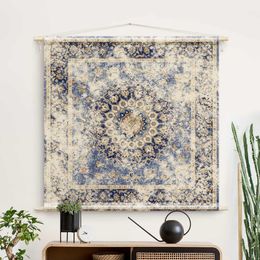 Wandteppich Klassisches Persermuster Blau Beige Vintage