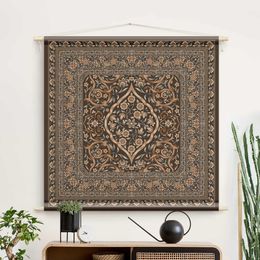 Wandteppich Prächtiger Ornamentteppich braun
