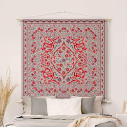 Wandteppich Prächtiger Ornamentteppich rosa