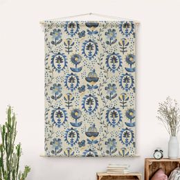 Wandteppich Teppich mit blauem Muster