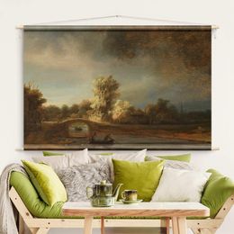Bilderwelten Wandteppich Rembrandt - Landschaft mit Steinbr&uuml;cke