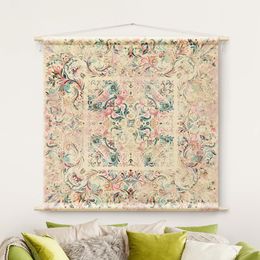 Wandteppich Skandinavisches Bohomuster Rosa Vintage