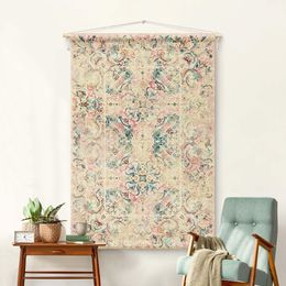 Bilderwelten Wandteppich Skandinavisches Bohomuster Rosa Vintage