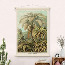 Wandteppich Botanik Vintage Illustration Laubfarne