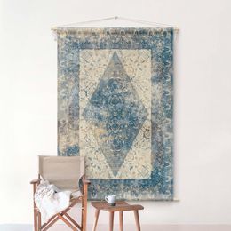 Wandteppich Arabischer Teppich in blau Vintage