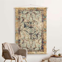 Bilderwelten Wandteppich Altmodischer Blauer Teppich Vintage