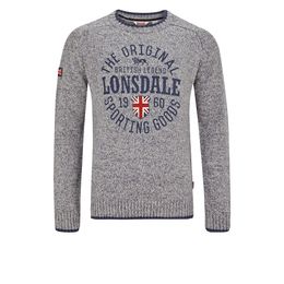 Lonsdale Pullover 'Borden' Herren Gr&ouml;&szlig;e M marine / graumeliert / rot / wei&szlig;