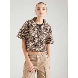 MONKI Bluse Damen Größe M beige / cognac / schwarz