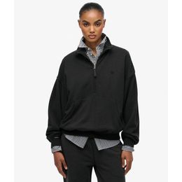 Superdry Damen Baumwolle Gesticktes Logo Studios Sweatshirt Mit Rei&szlig;verschluss, Schwarz - Gr&ouml;&szlig;e: 38 2102623500753AFB017