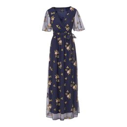 Adrianna Papell Kleid Damen Größe 36 navy / grün / rosa Winterkleid
