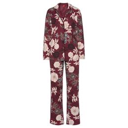 s.Oliver Pyjama Damen Gr&ouml;&szlig;e L beige / bordeaux / schwarz Winterkleid