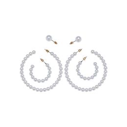 Urban Classics Earrings female Gold, White size One Size