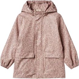 Wheat Jungen Regenjacke "Rainwear Ollo Jacket"powder flower meadow, Gr. 116, gebl&uuml;mt, Web, Obermaterial: 100% Polyester, Jacken, wasserdicht mit