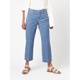 Toni Damen Regular-fit-Jeans "Liv Culotte"summer blau bleached, Gr. 42, unifarben, Denim/Jeans, Obermaterial: 49% Baumwolle, 33% Lyocell, 16%
