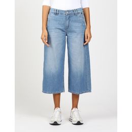 Gang Damen 3/4-Jeans "94MONA CULOTTE"true used wash, Gr. 27, Denim/Jeans, Obermaterial: 100% Baumwolle, Jeans, mit weitem Bein