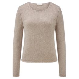 include - Rundhals-Pullover, beige, Gr. 42 / M - Schurwolle