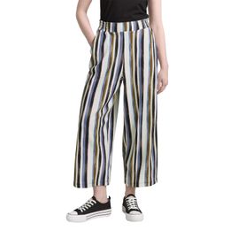 Stoffhose Tom Tailor Denim, Damen, Gr. XS (34), N-Gr, watercolor stripe, Web, Obermaterial: 99% Polyester, 1% Elasthan, gestreift, loose fit lang, Hosen, Sommerhose mit elastischem Bund