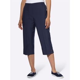 WITT Damen Caprihose mit B&auml;ndchen- und &Ouml;senverzierung, marine, Gr&ouml;&szlig;e 40