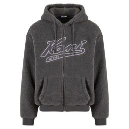 Karl Kani Zip-Up Hoodie 'Varsity' male size XL Anthracite / Light grey