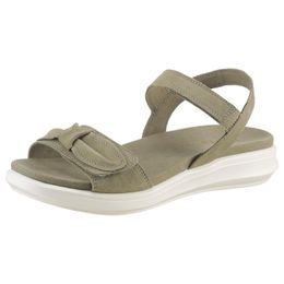Sandale Legero "ELLA", Damen, Gr. 37, gr&uuml;n (pino (hellgr&uuml;n)), Veloursleder, Schuhe Sandale, Plateausandale, Komfortschuh mit praktischen Klettverschl&uuml;ssen